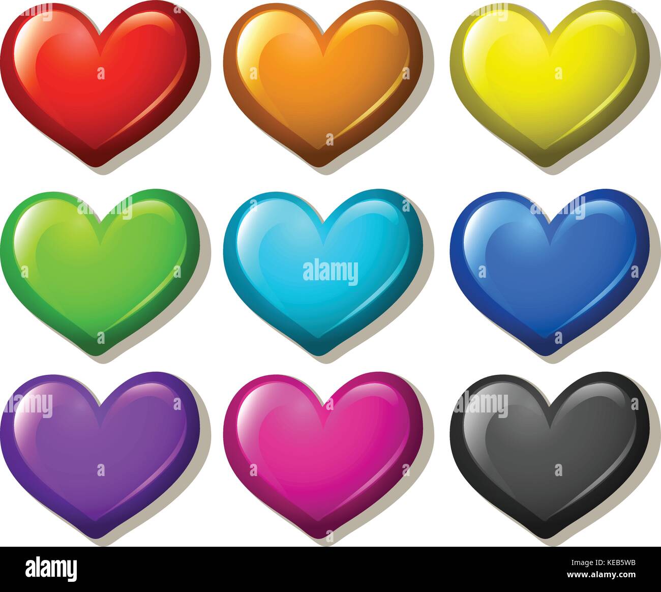 Beaucoup de coeurs beaucoup de couleurs Banque d'images vectorielles ...