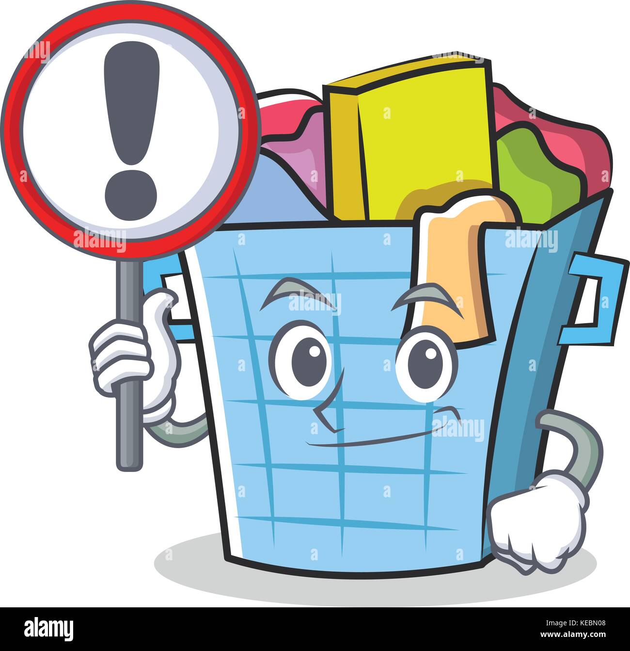 Panier à linge signe avec cartoon caractère Image Vectorielle Stock - Alamy