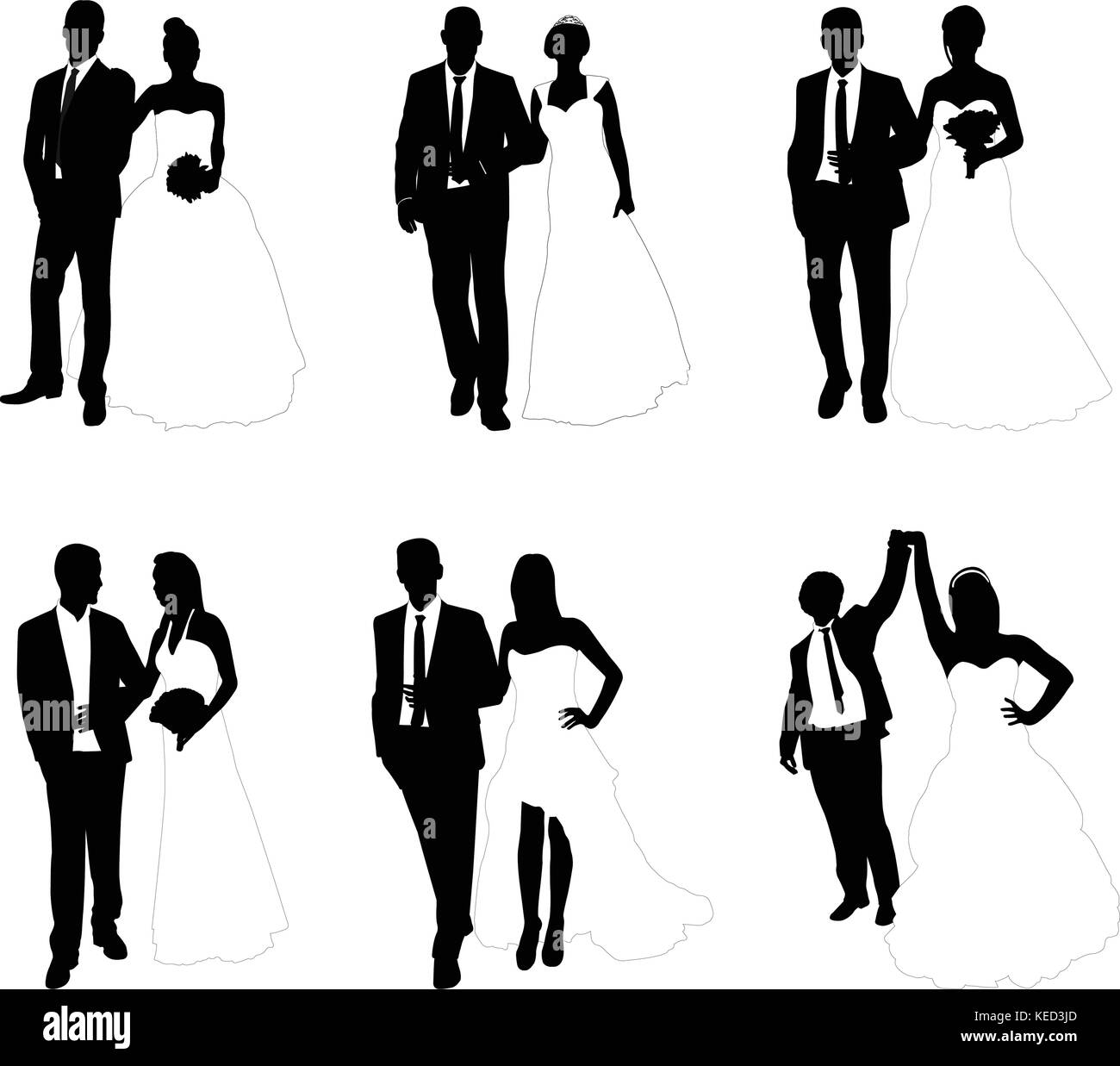 Mariage couples - vector illustration Image Vectorielle Stock - Alamy