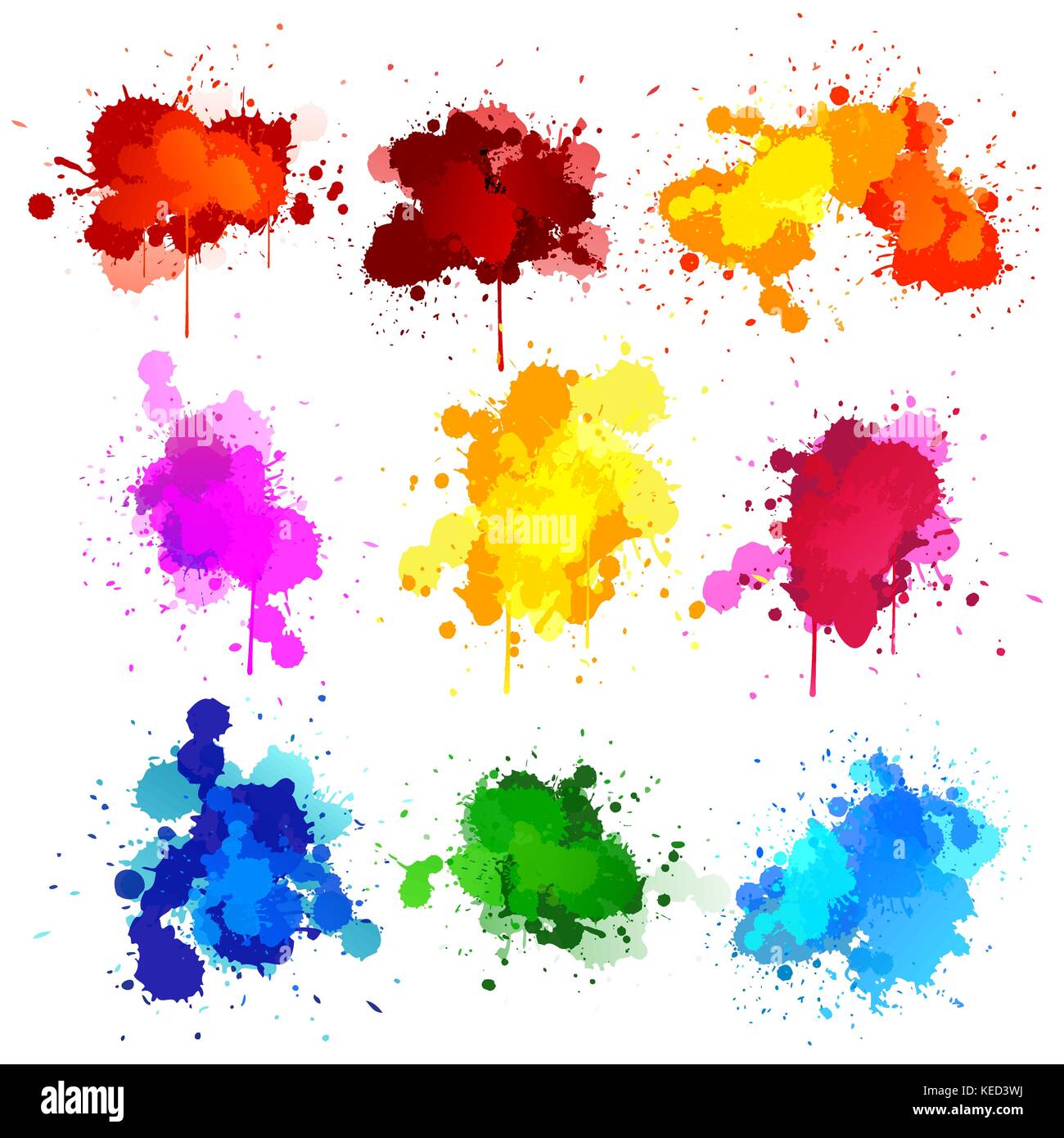 Taches de peinture aquarelle couleurs vector set Image Vectorielle ...