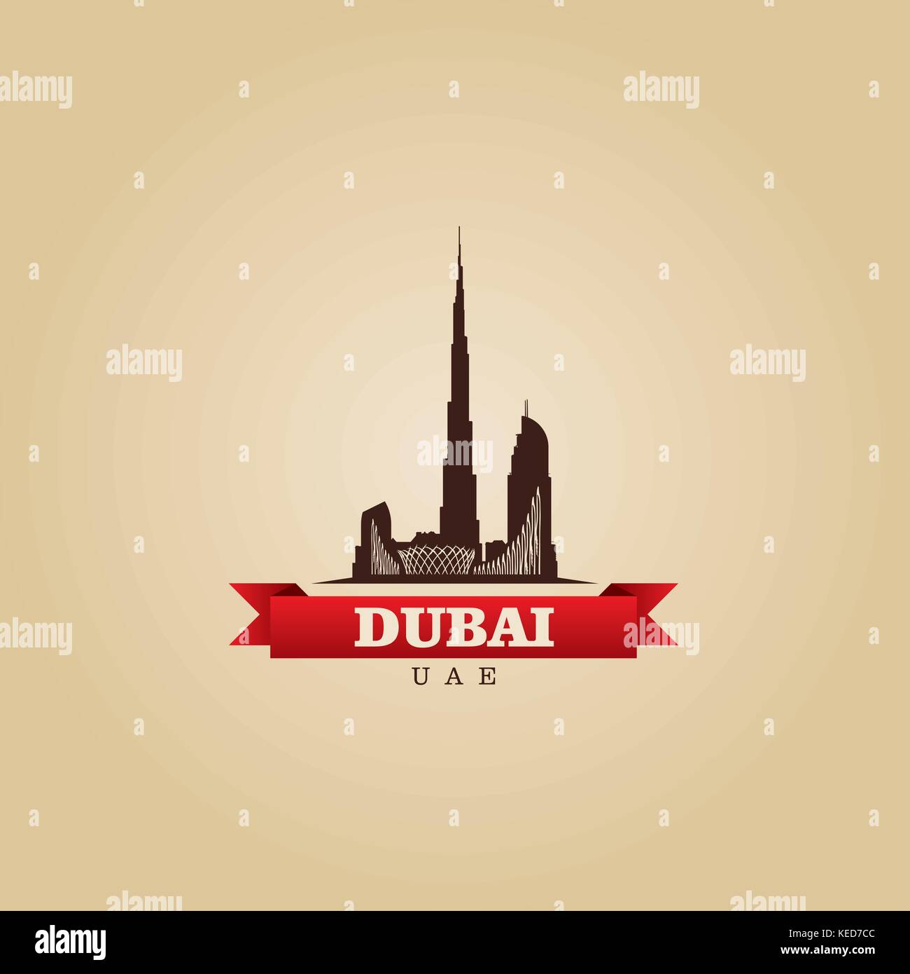 Dubai UAE symbole de la ville vector illustration Image Vectorielle ...