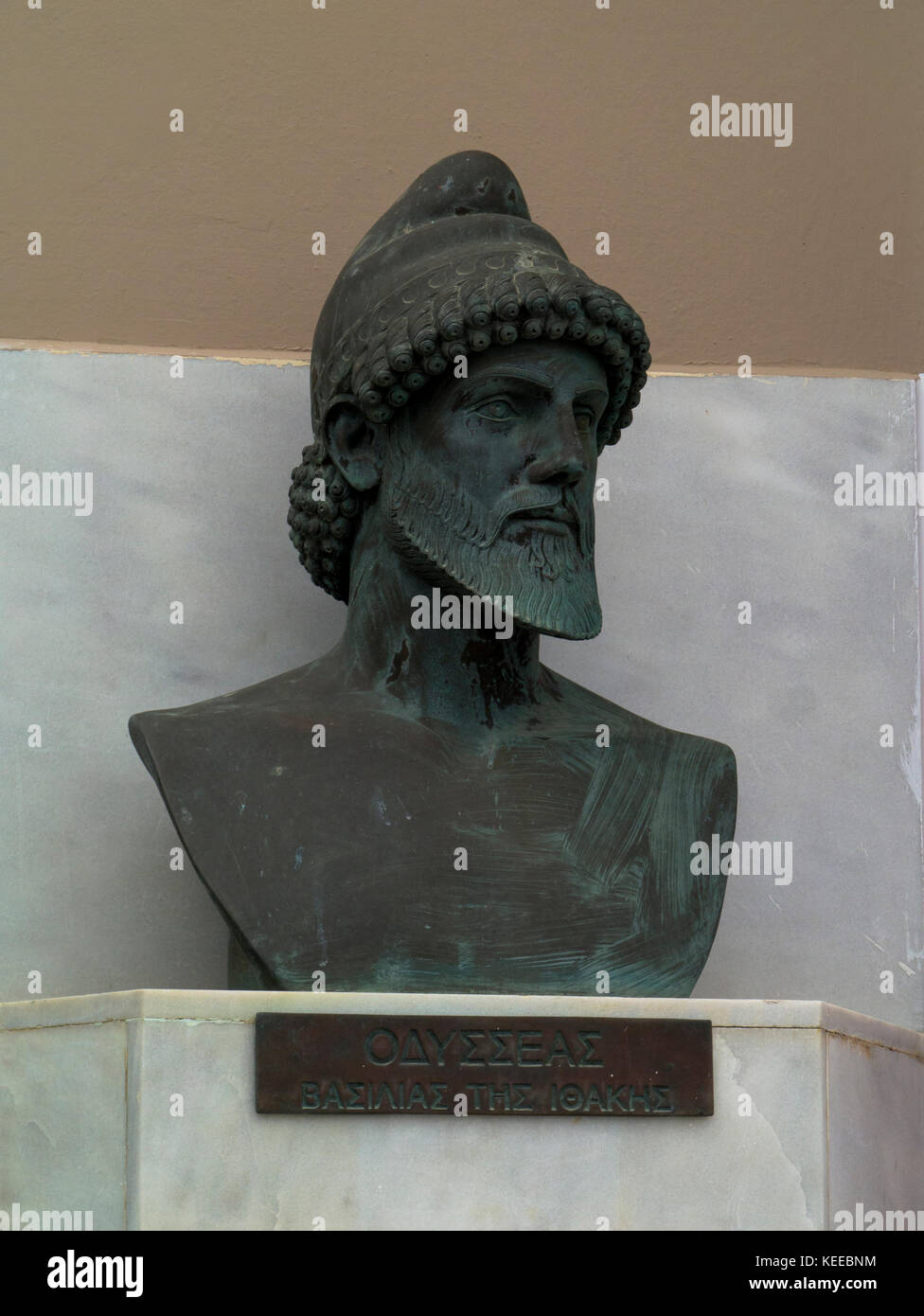 Buste de héros mythique Ulysse, Vathi, Ithaka, Grèce Photo Stock - Alamy