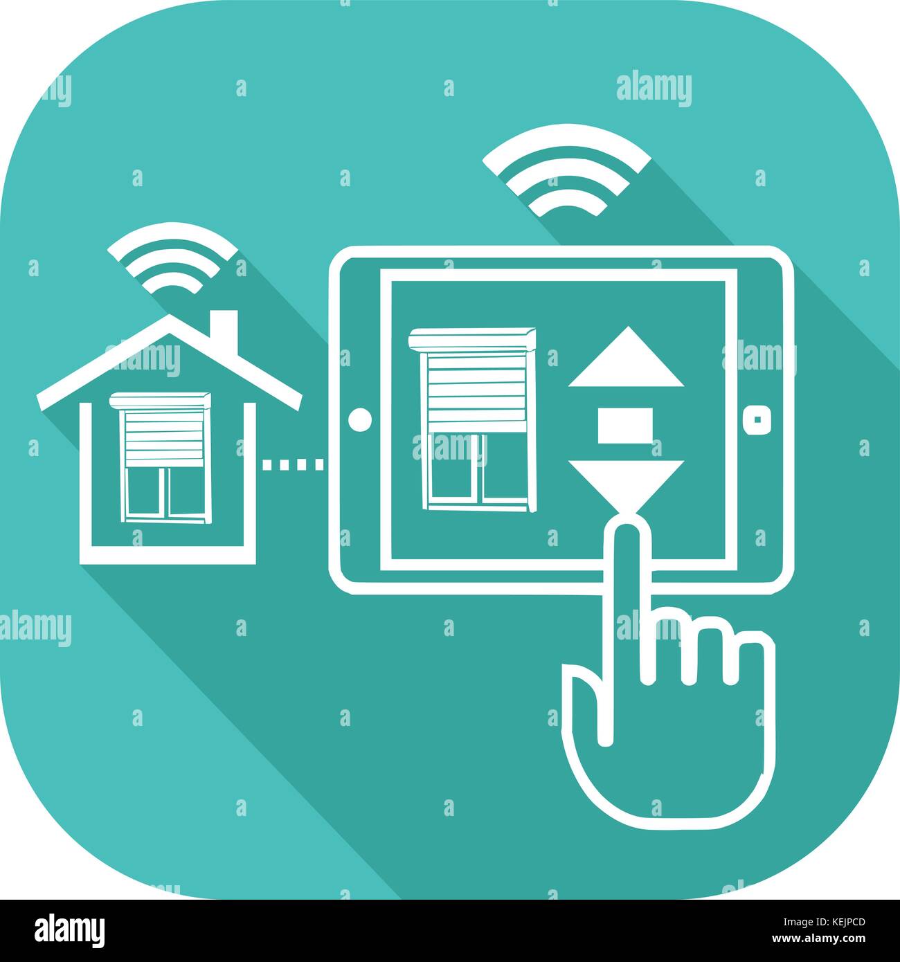 L'icône maison connecté ou la domotique ou tout est contrôlé à distance ...