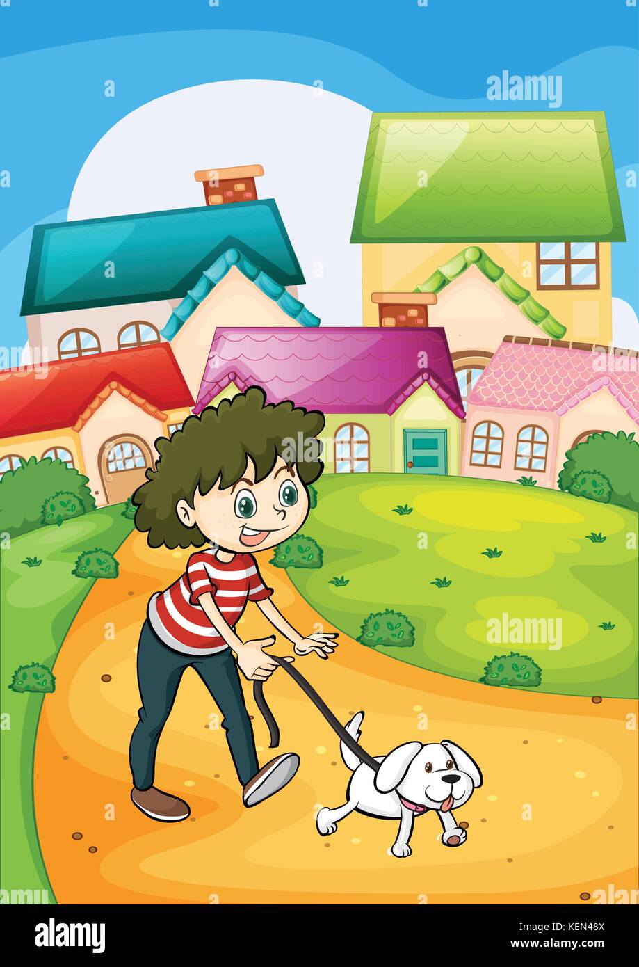 Dame se promener Banque d'images vectorielles - Alamy