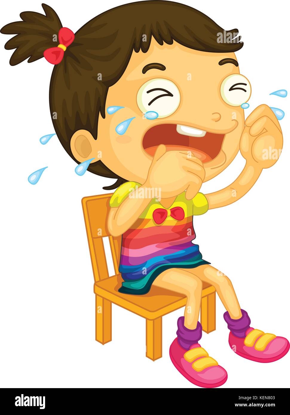 Dessin de femme qui pleure Banque d'images vectorielles - Alamy