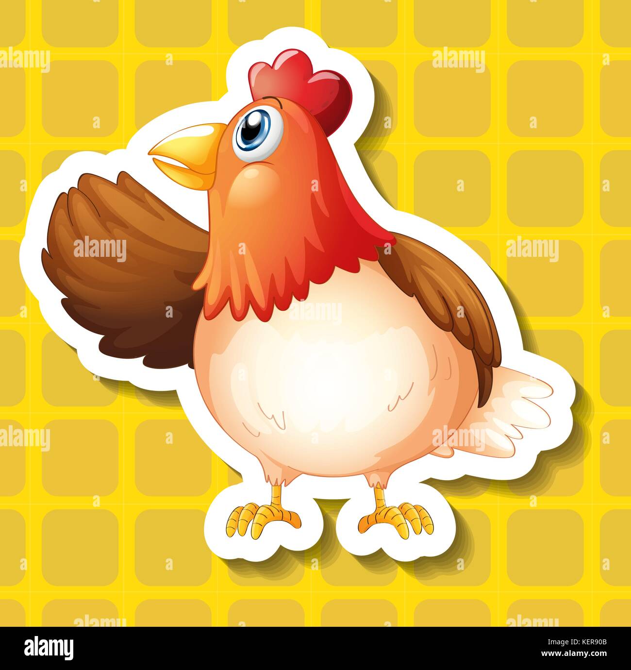 Happy cartoon hen picture illustration Banque d'images vectorielles - Alamy