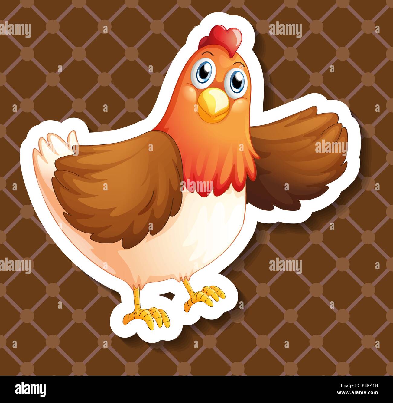 Happy cartoon hen picture illustration Banque d'images vectorielles - Alamy