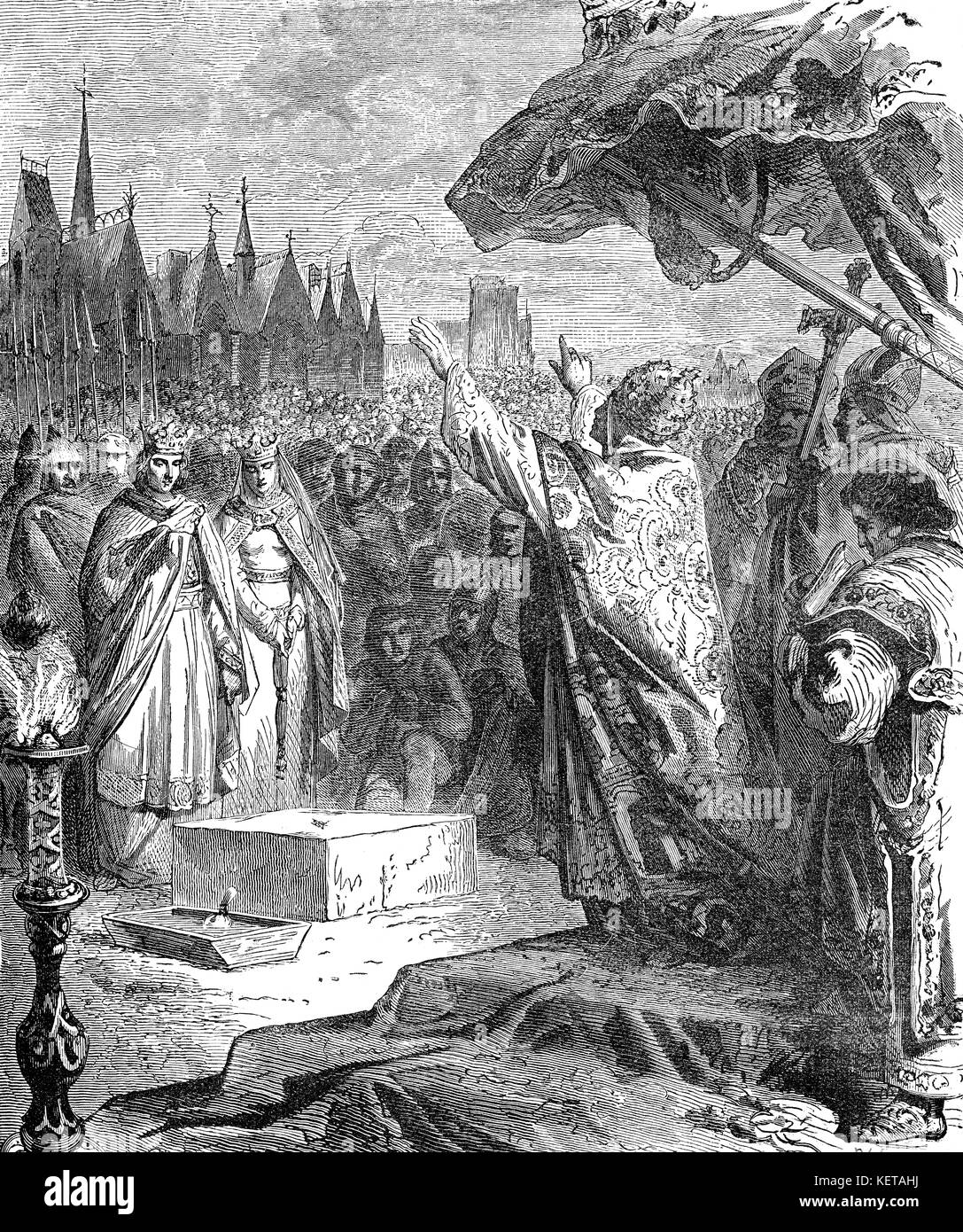 Le Pape Alexandre III pose la première pierre de la cathédrale Notre ...