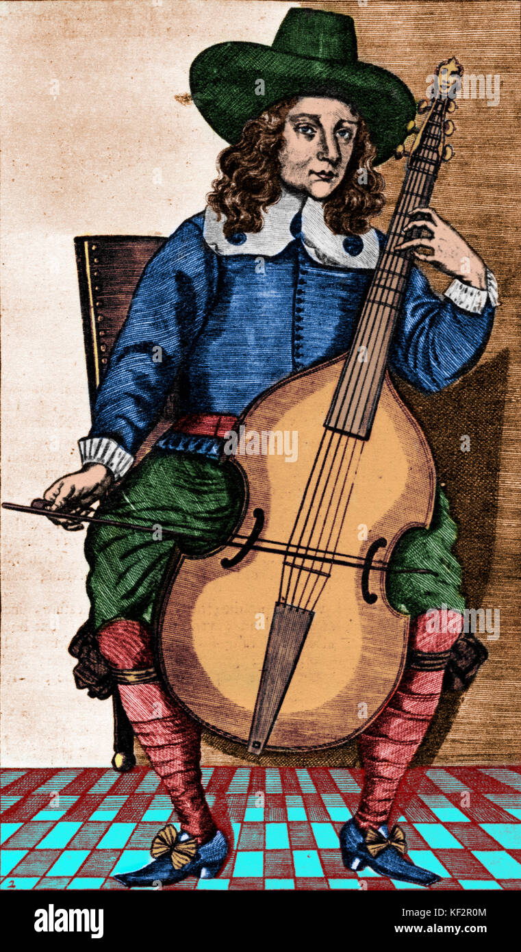 Christopher Simpson - un virtuose de la viole de gambe, dessin illustre ...