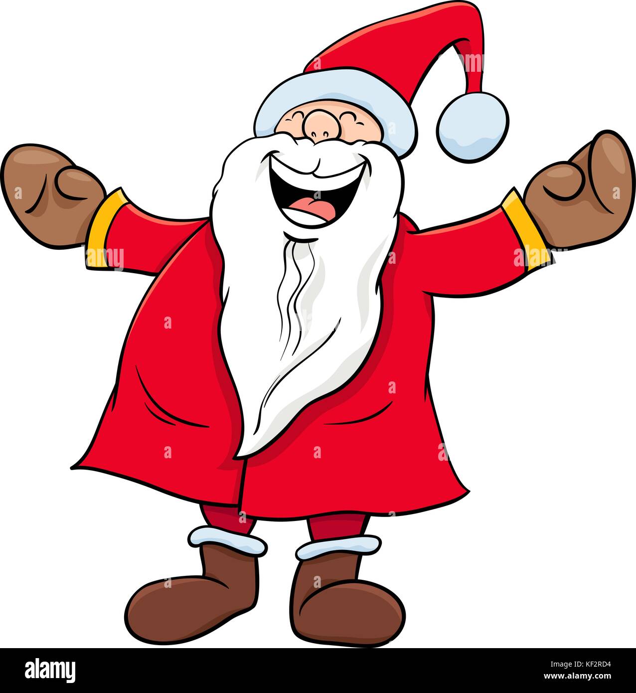 Cartoon illustration du père Noël heureux caractère noël Image ...