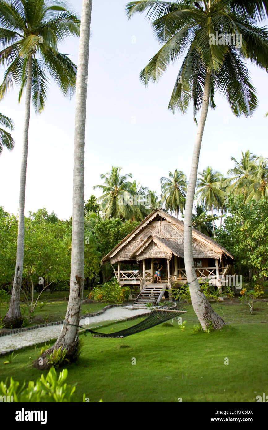 L'Indonésie, les îles Mentawai, kandui left Surf resort, de l'extérieur ...