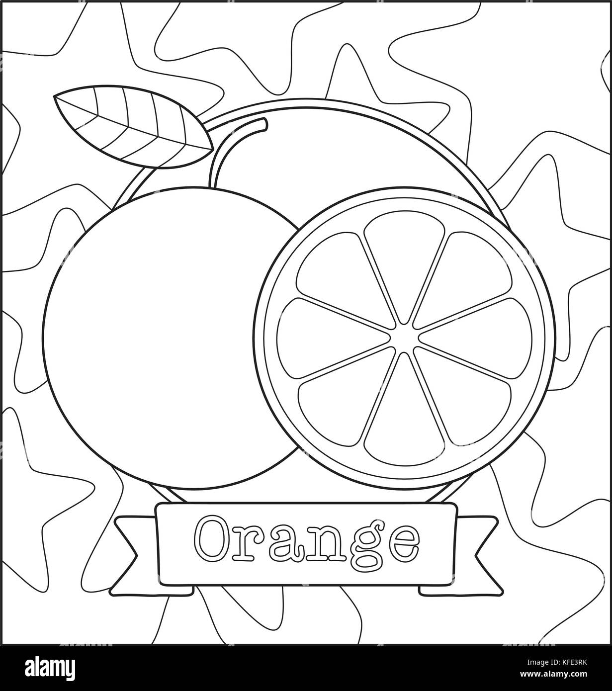Dessin a colorier fruit orange Banque de photographies et d’images à ...