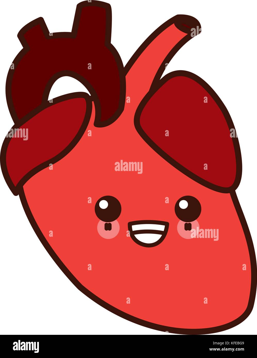Le symbole du coeur humain kawaii cartoon Image Vectorielle Stock - Alamy