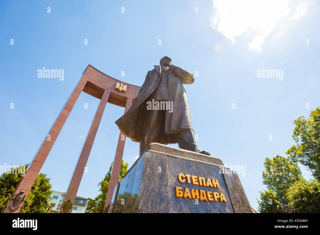Le Stepan Bandery (Stepana Bandera) Monument, Lviv, Ukraine Photo Stock ...