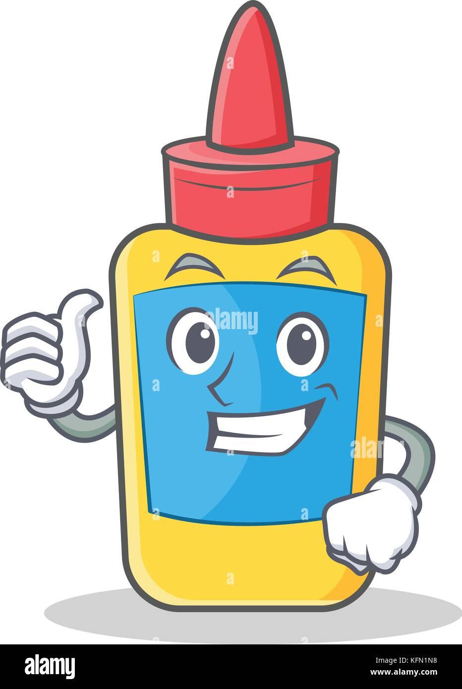Thumbs up cartoon caractère bouteille de colle Image Vectorielle Stock ...