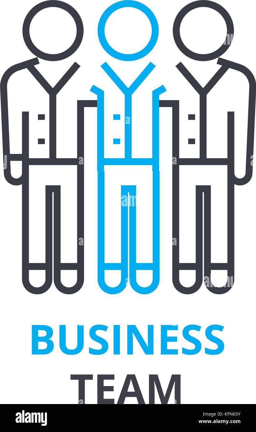 Business team concept , icône contour linéaire, signe, fine ligne ...