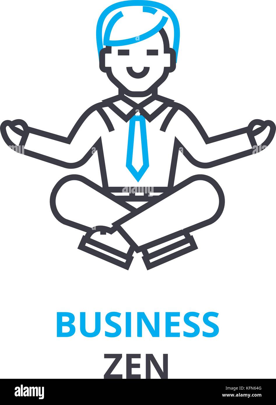 Business concept zen , icône contour linéaire, signe, fine ligne ...