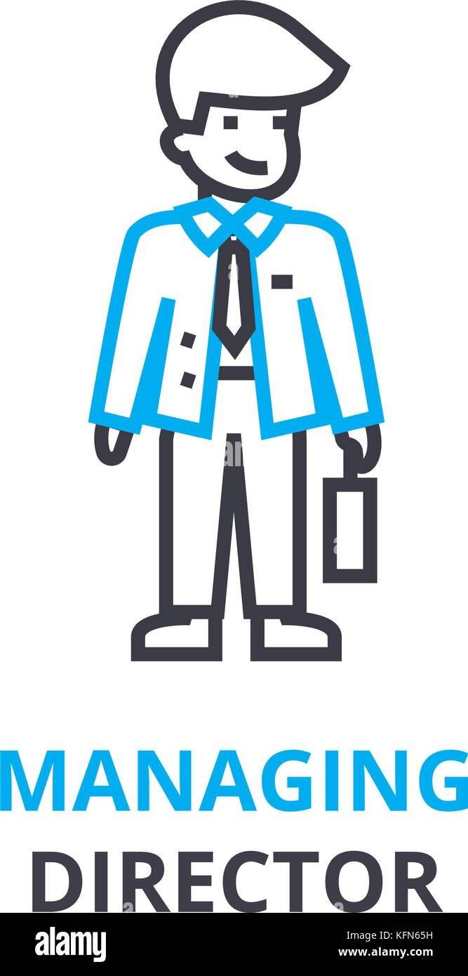 Directeur général concept , icône contour linéaire, signe, fine ligne ...