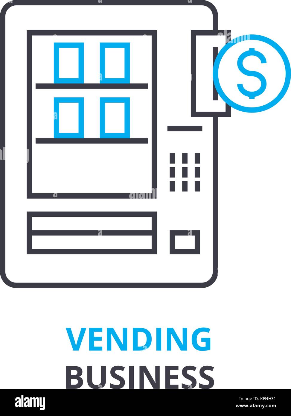 Distributeur business concept , icône contour linéaire, signe, fine ...