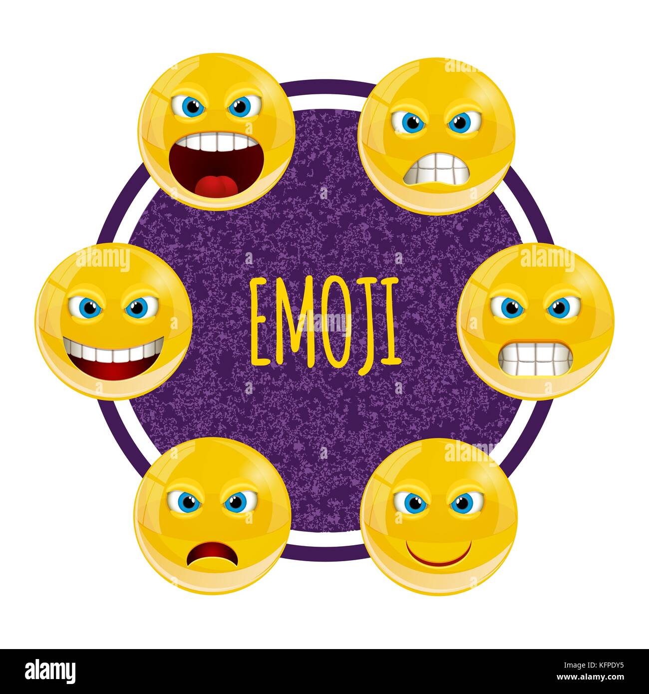 Émoticônes smiley jaune, emoji, illustration vectorielle Image ...
