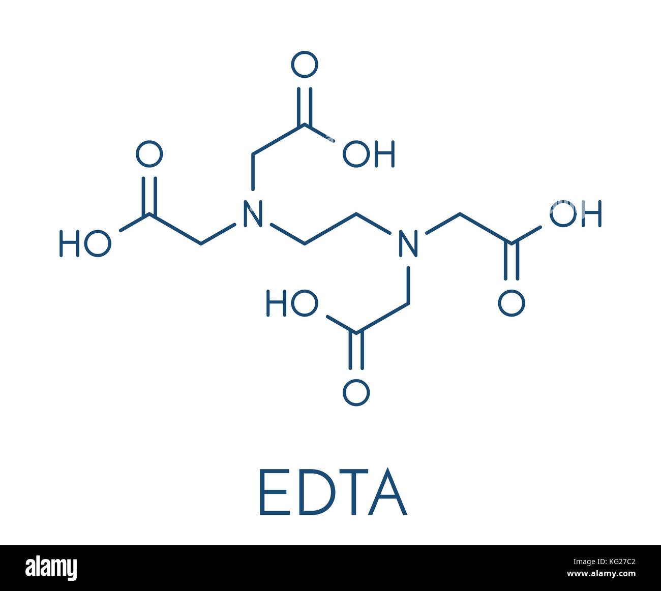 L'EDTA (acide éthylènediaminetétraacétique) agent complexant. molécule ...