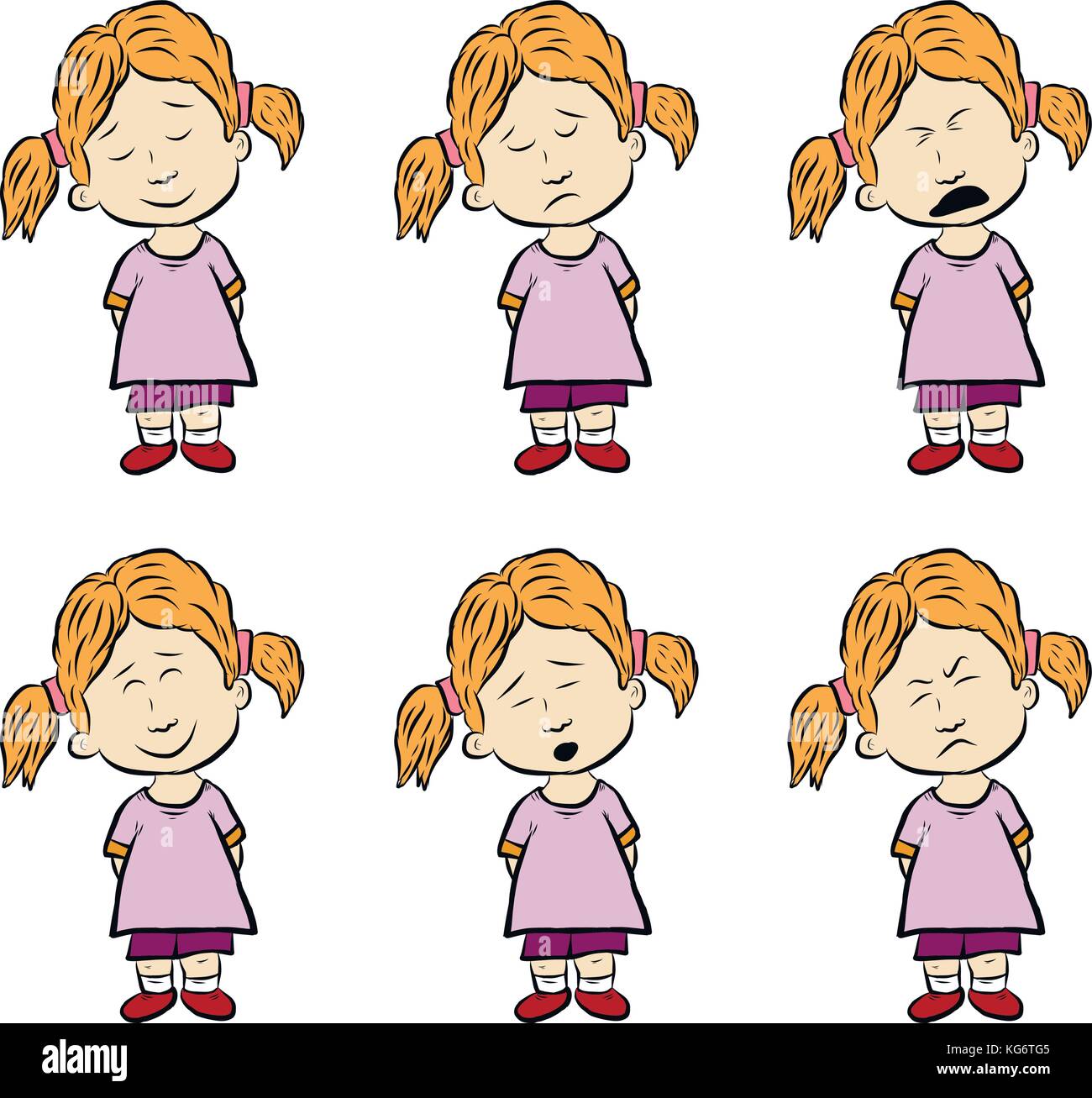 Fille s'ennuie Banque d'images vectorielles - Alamy