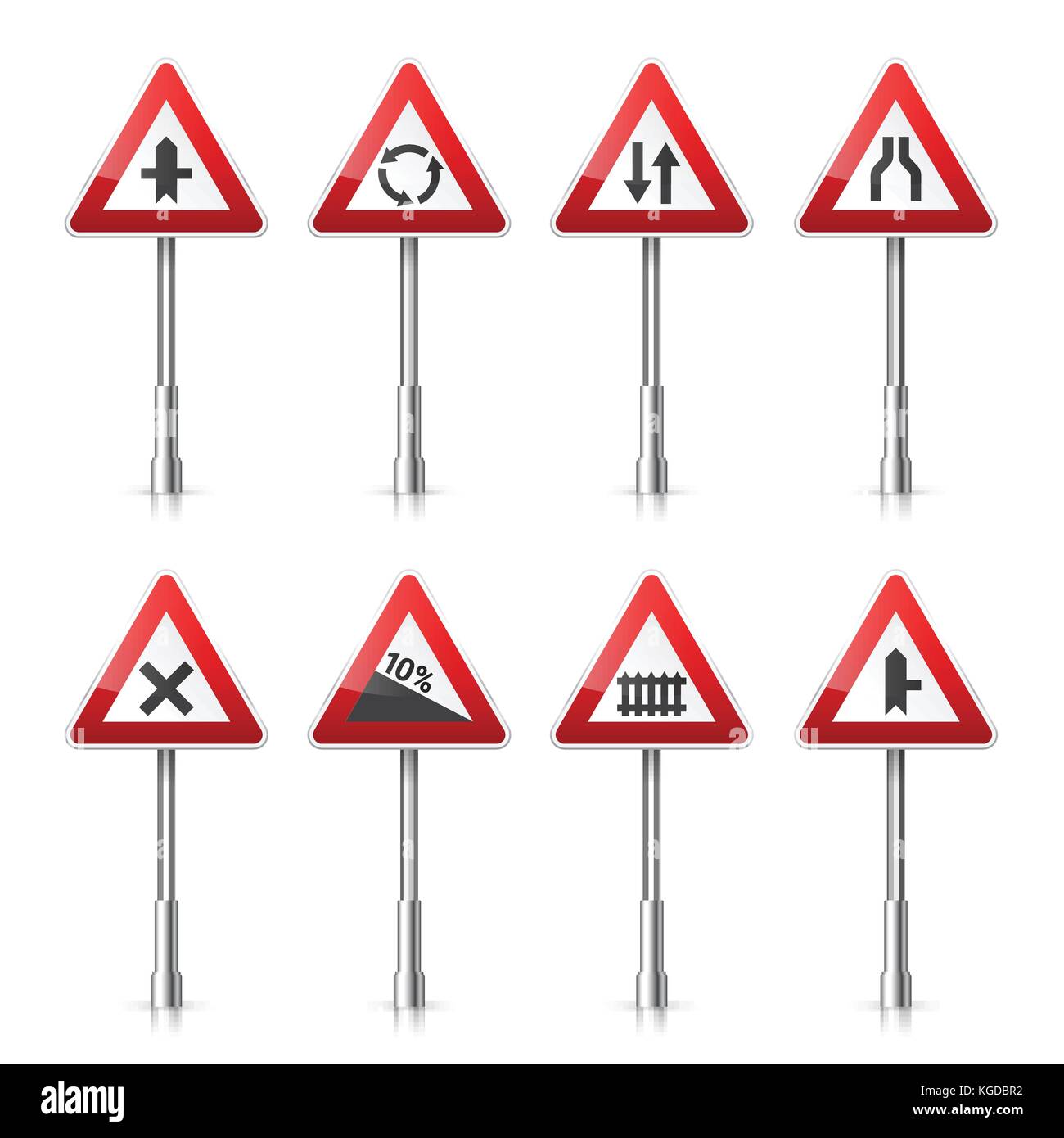 La signalisation routière collection isolated on white background ...