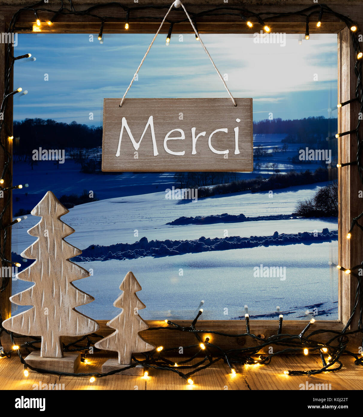 Sign french text merci means Banque de photographies et d’images à ...