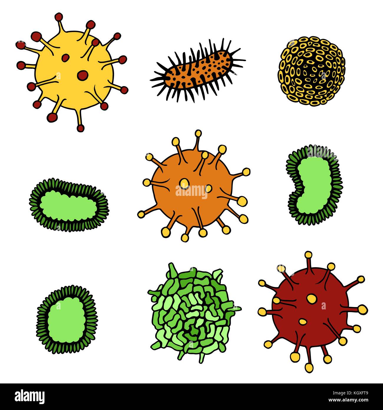 Microbes Vector Vectors Banque d'image et photos - Alamy