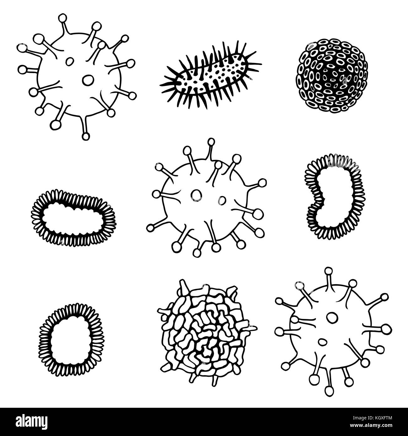 Microbes Vector Vectors Banque d'image et photos - Alamy