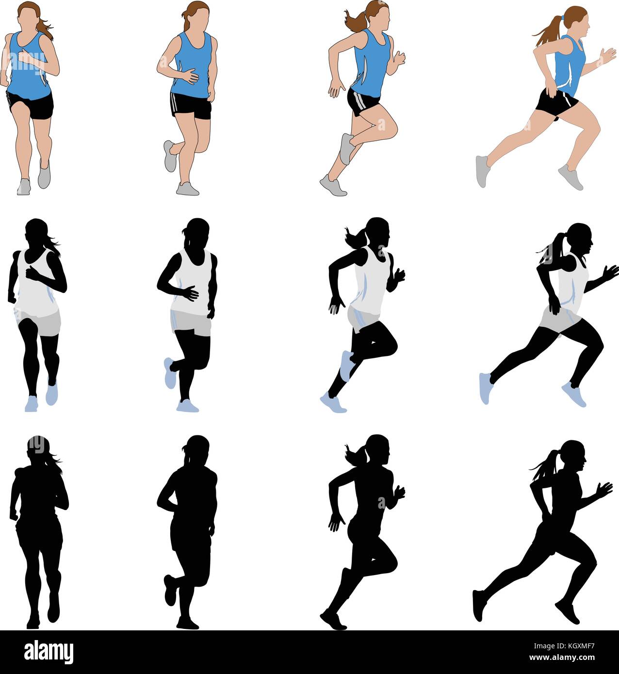 Female sprinter win Banque d'images vectorielles - Alamy