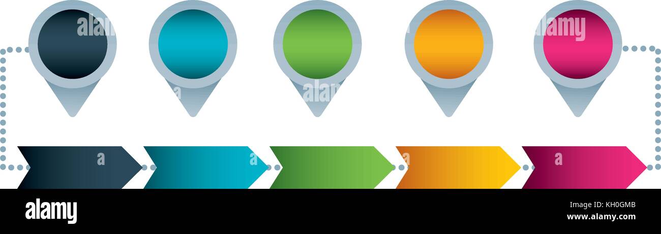 Processus d'infographies timeline avec étapes modèle de flèche options ...