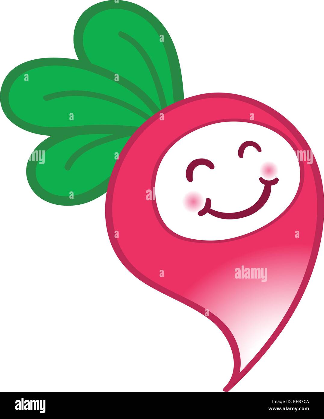 Radis smiling Cute cartoon - vector illustration Image Vectorielle ...