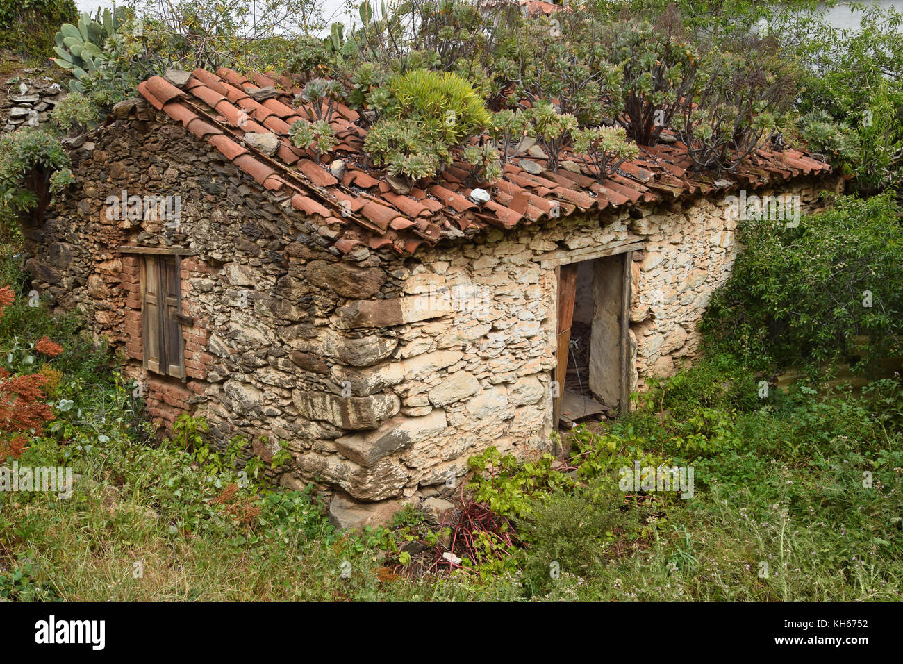 Petite maison en pierre en ruine dans Gran Canaria. L'Espagne Photo ...