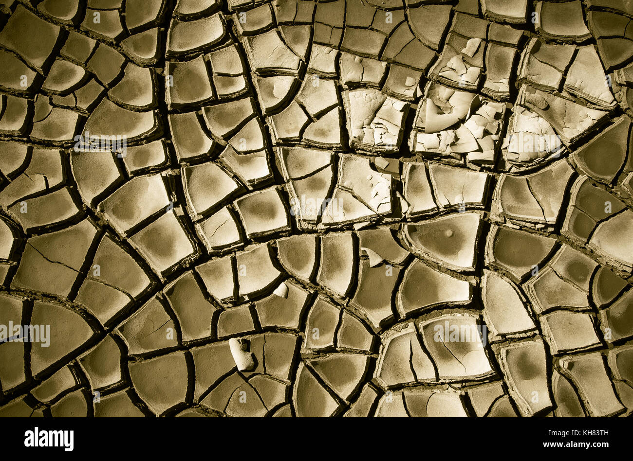 Sol fissuré de désert Photo Stock - Alamy