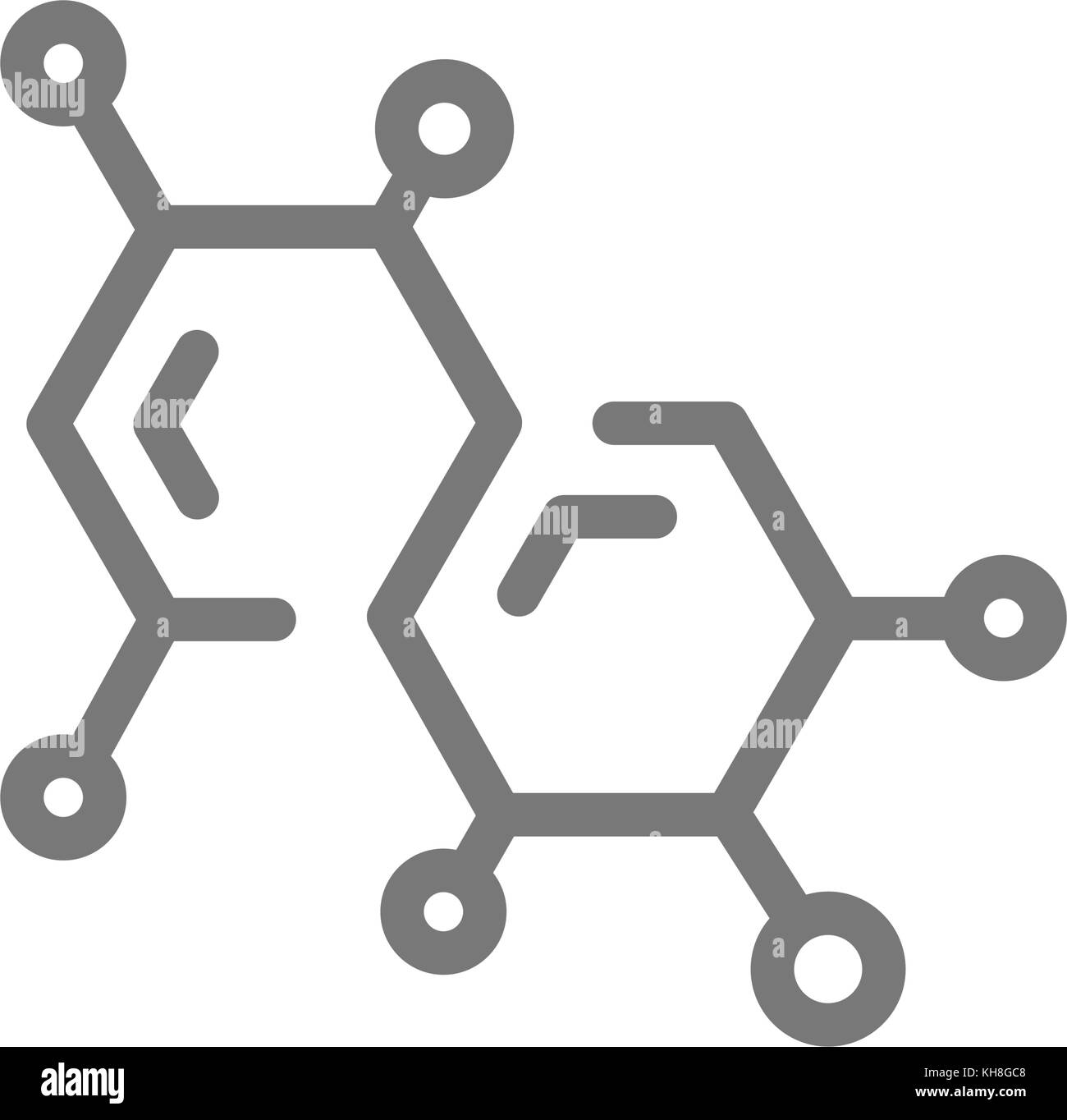 Formule chimie simple molécule et l'icône Ligne. symbole et signe ...