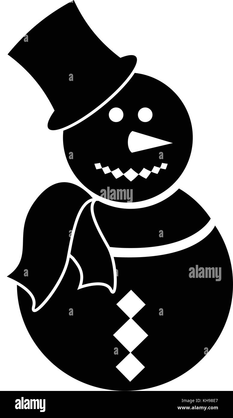 Silhouette de bonhomme de neige Banque de photographies et d’images à ...