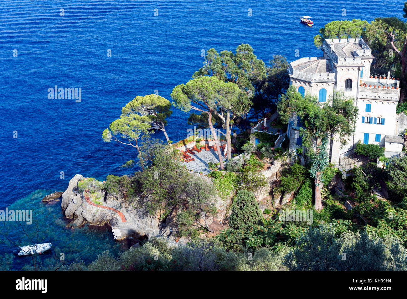Italie. Ligurie. Golfe du Tigullio, Riviera italienne. Portofino. Villa ...