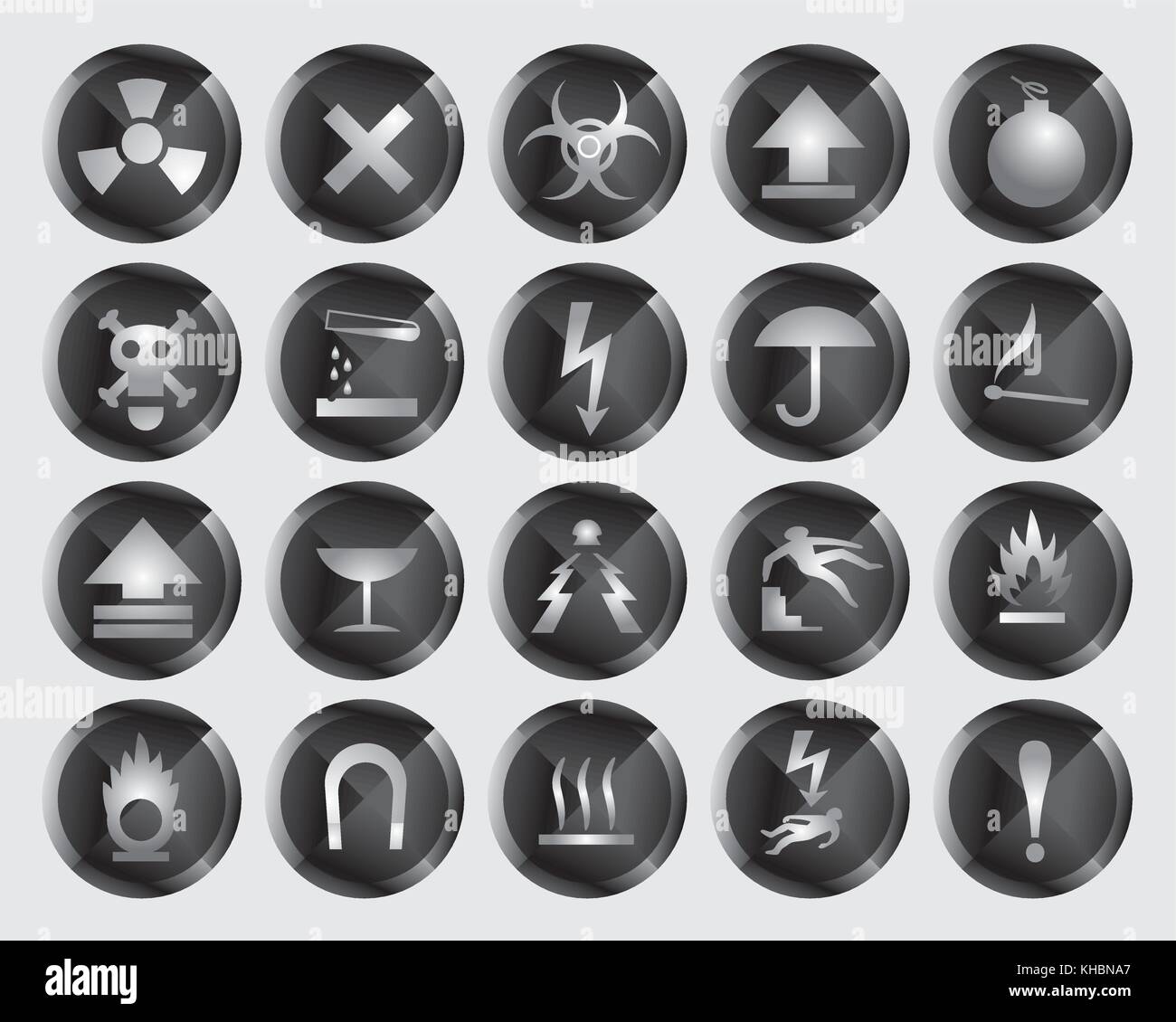 Les signes de danger et les icônes - vector icon set Image Vectorielle ...