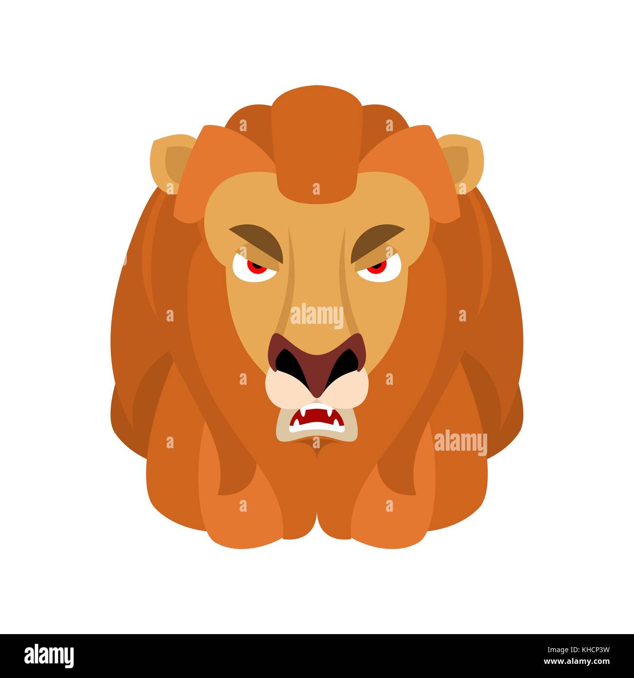 Angry face emoji lion Banque d'images vectorielles - Alamy