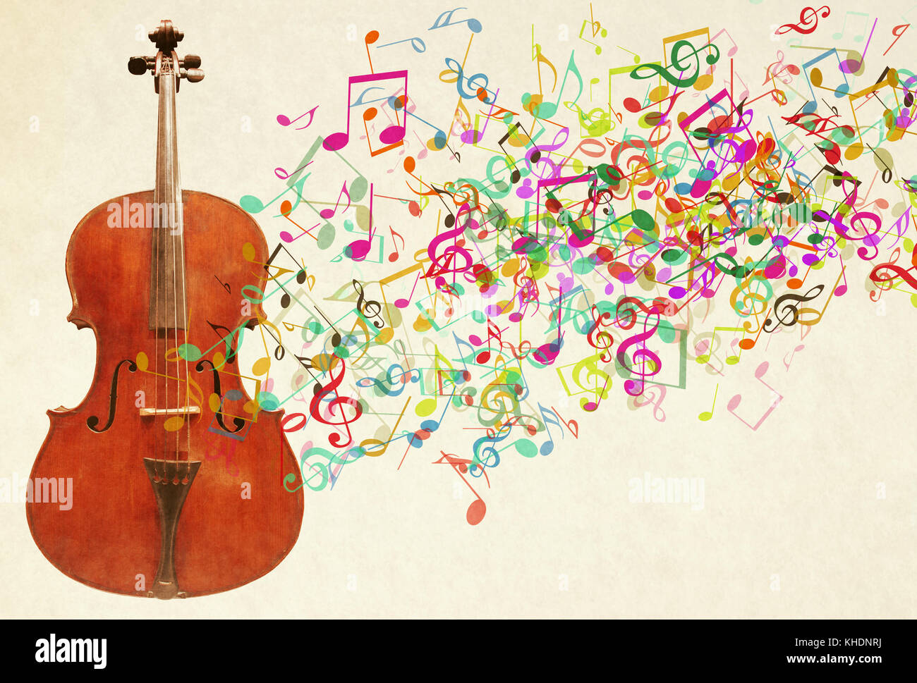 Illustration different color music notes Banque de photographies et d ...