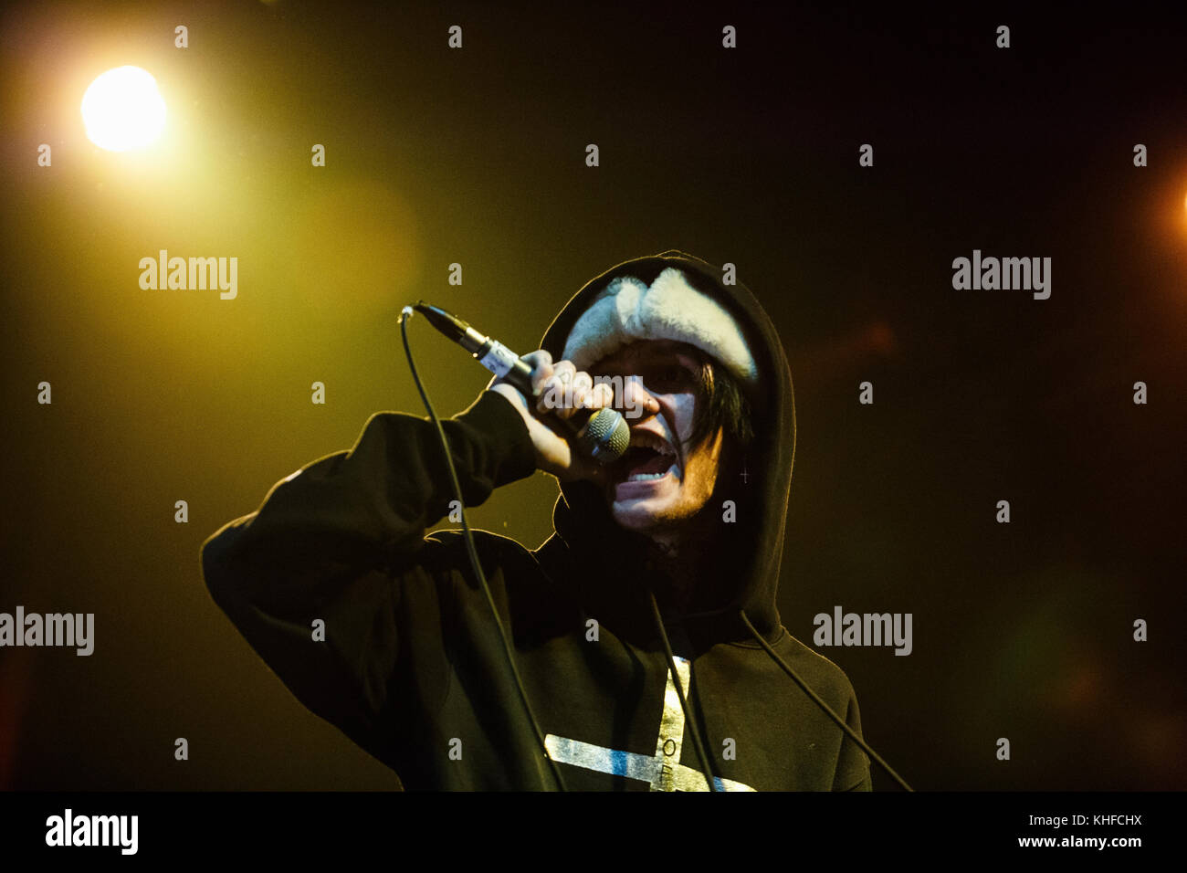 Moscou-30 mars,2017:Le rappeur Lil Peep concert dans une boîte de nuit ...