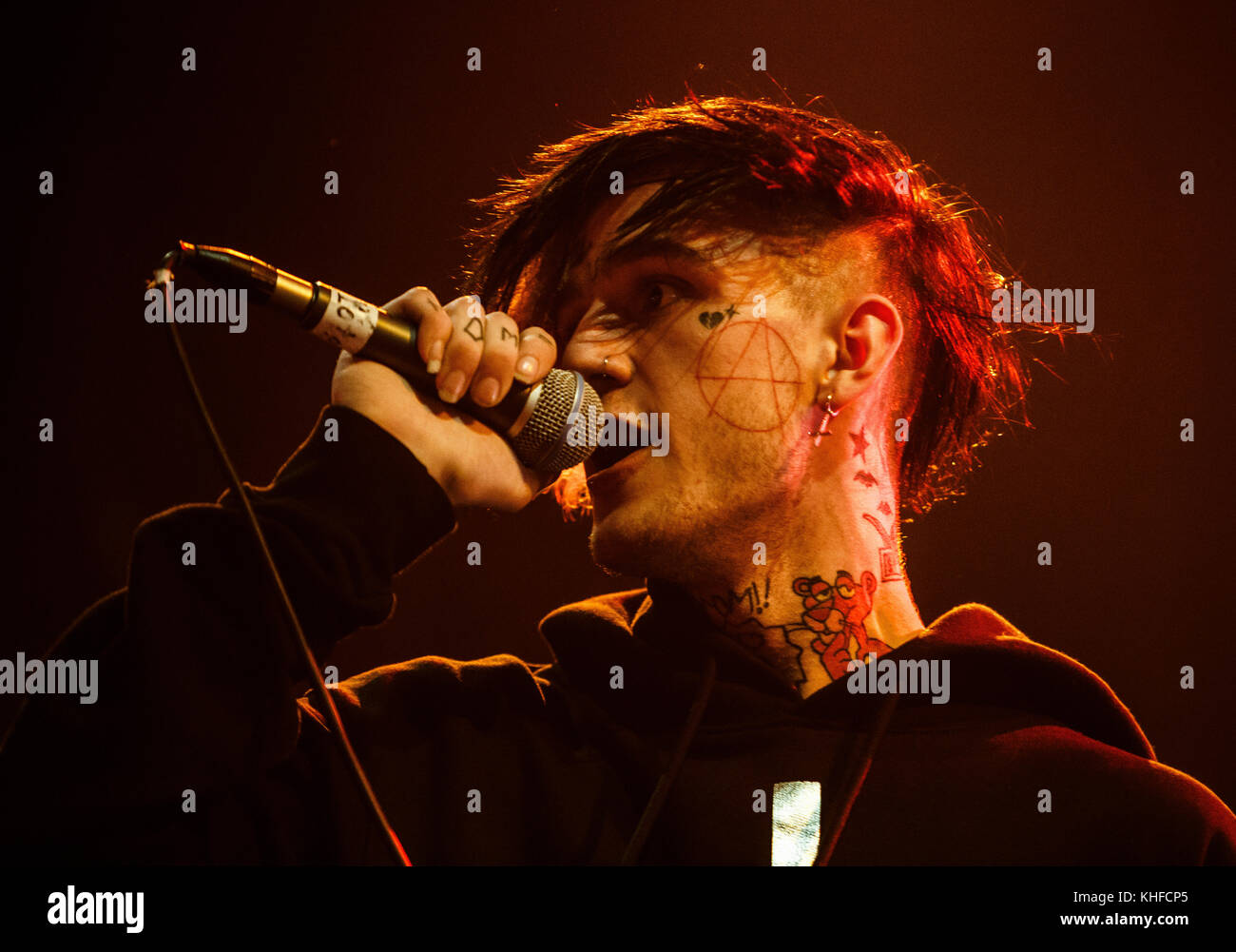 Moscou-30 mars,2017:Le rappeur Lil Peep concert dans une boîte de nuit ...