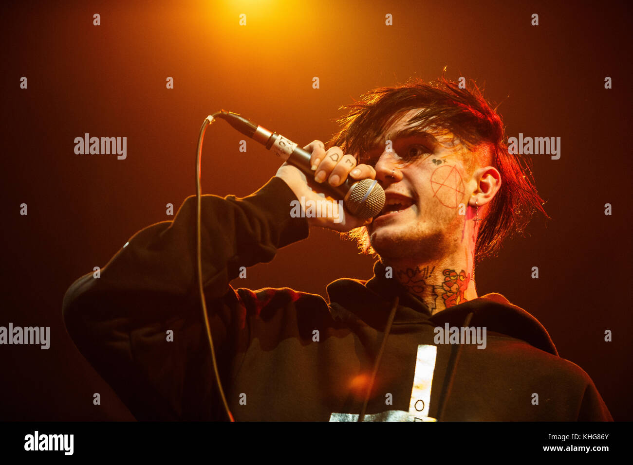 Moscou-30 mars,2017:Le rappeur Lil Peep concert dans une boîte de nuit ...