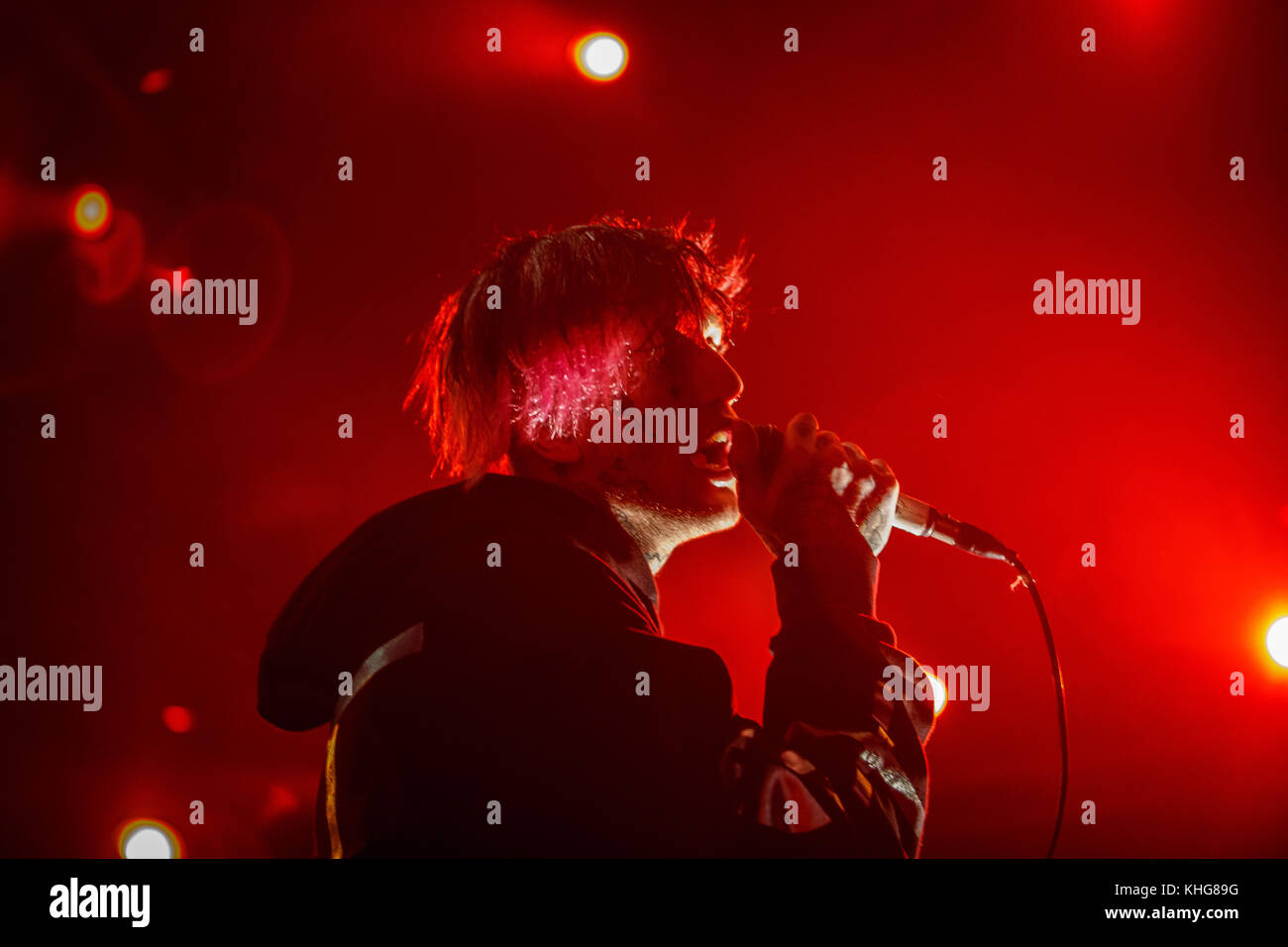 Moscou-30 mars,2017:Le rappeur Lil Peep concert dans une boîte de nuit ...