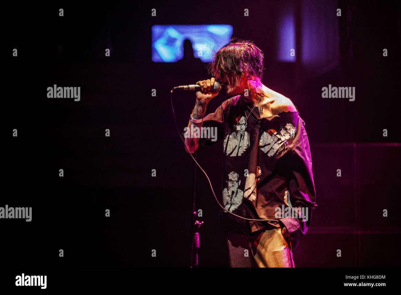 Moscou-30 mars,2017:Le rappeur Lil Peep concert dans une boîte de nuit ...