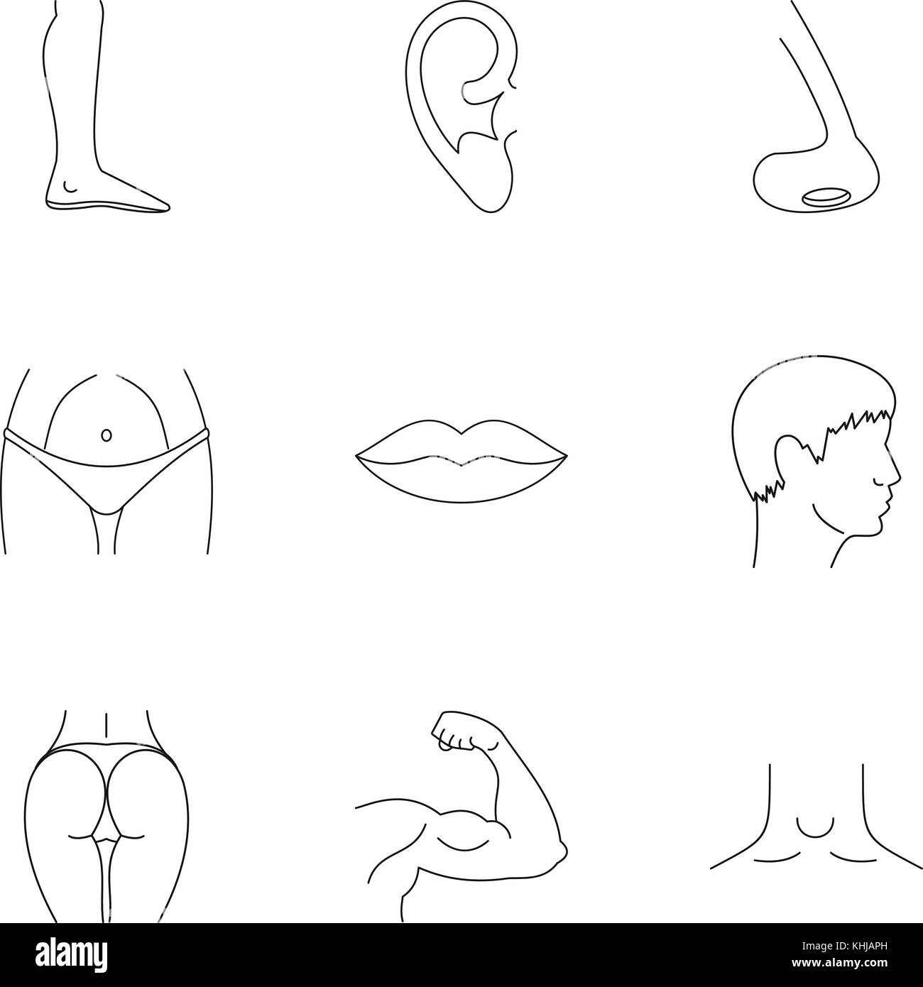 Le Corps Humain Et Ses Parties Banque d'images noir et blanc - Page 3 ...