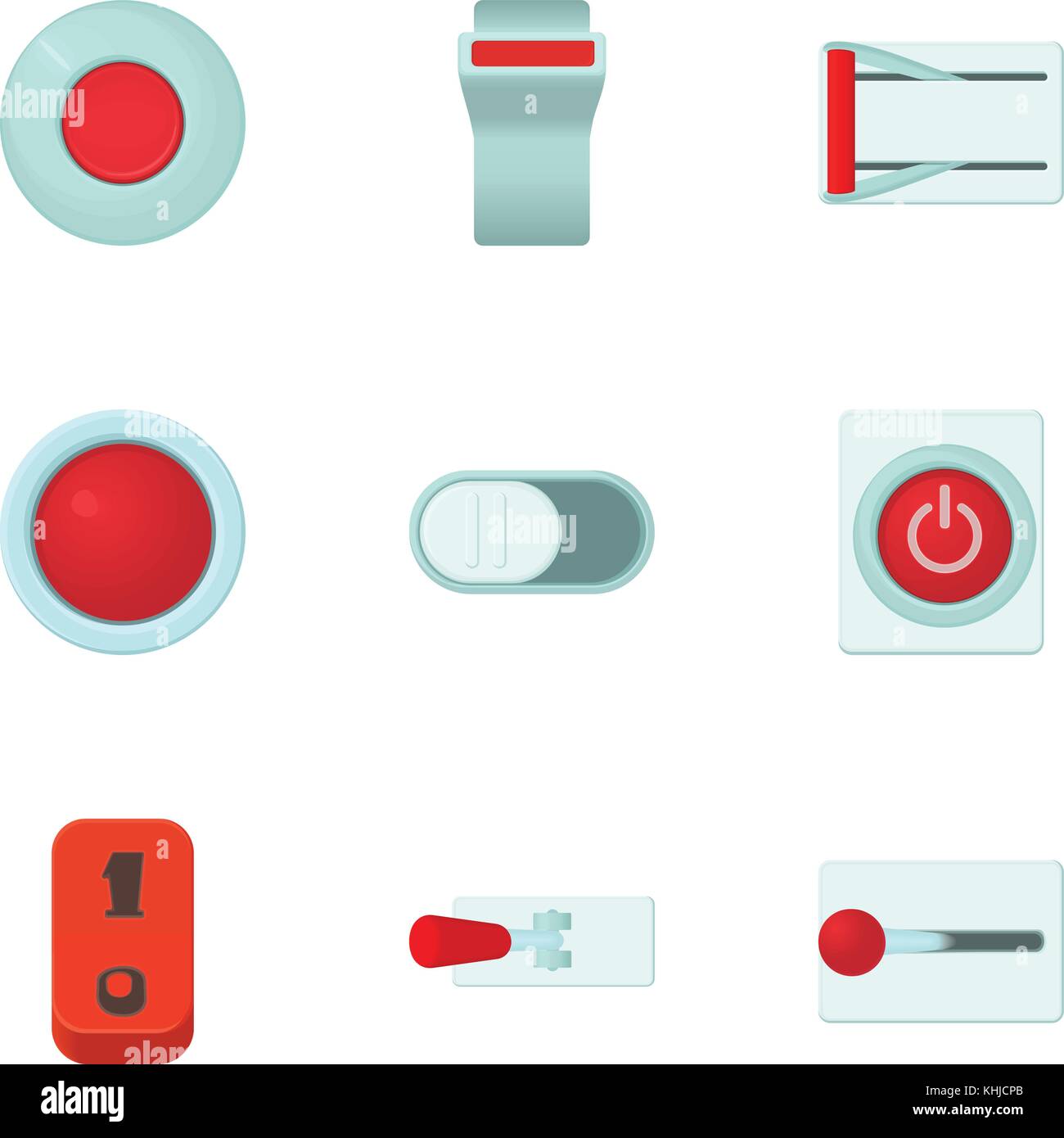 Types de boutons icônes set, cartoon style Image Vectorielle Stock - Alamy