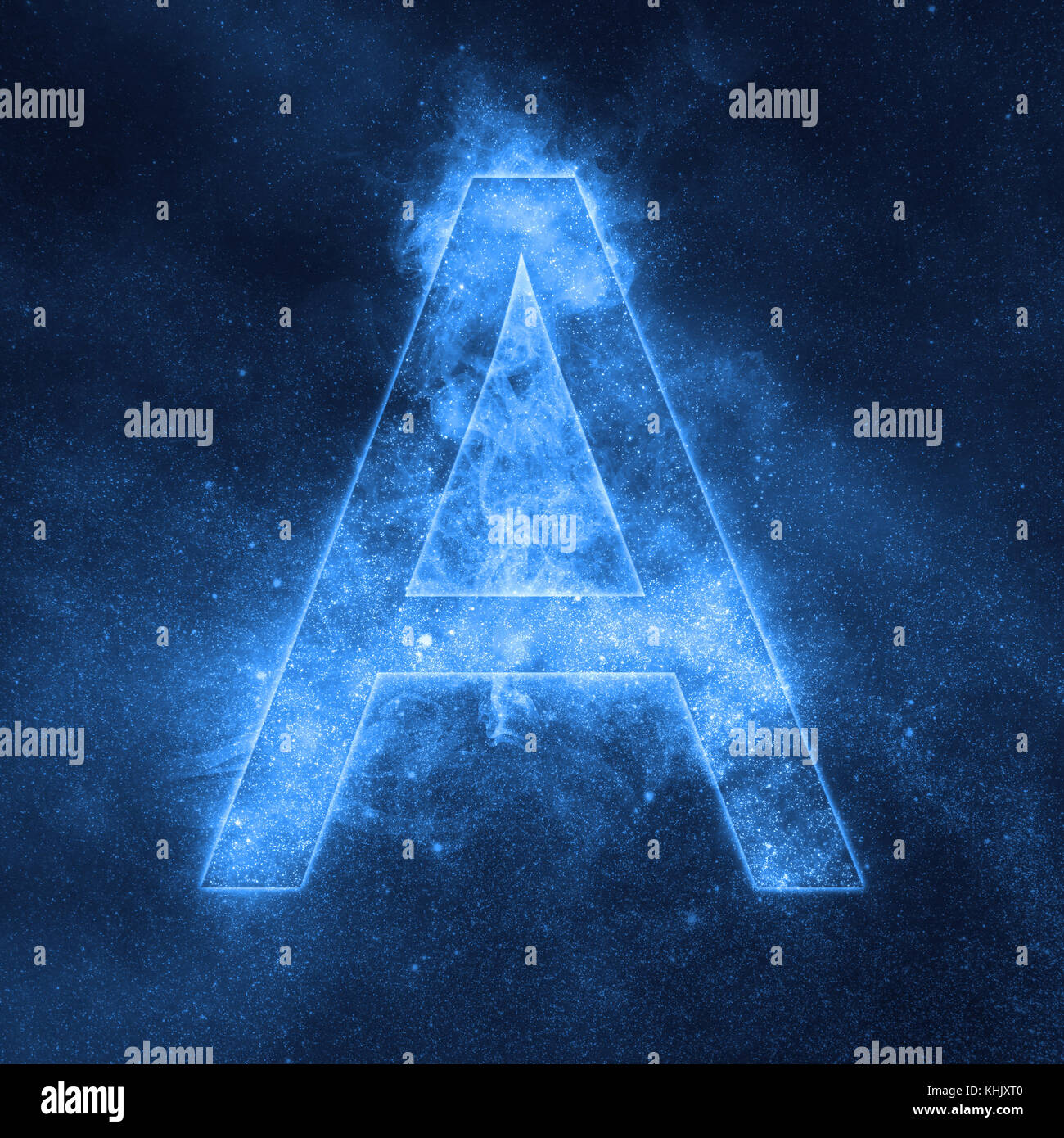 Lettre d'un symbole de l'alphabet. Lettre de l'espace, ciel de nuit ...