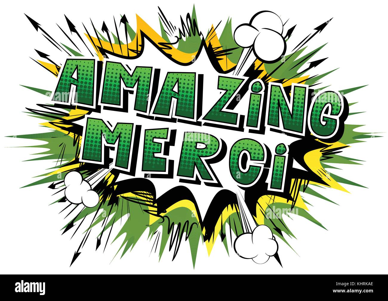 Merci incroyable - merci en français - comic book style word sur fond ...